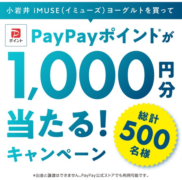 PayPayポイントが当たる小岩井 iMUSE購入キャンペーン！｜懸賞主婦 ／懸賞で生活するブログ